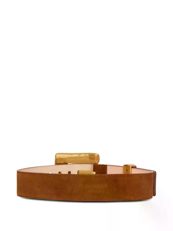 Balmain Anthem Calf Suede Belt - Brown