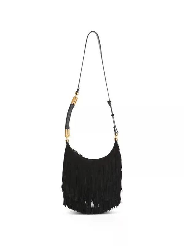Balmain Ebene Hobo Fringed Shoulder Bag - Black