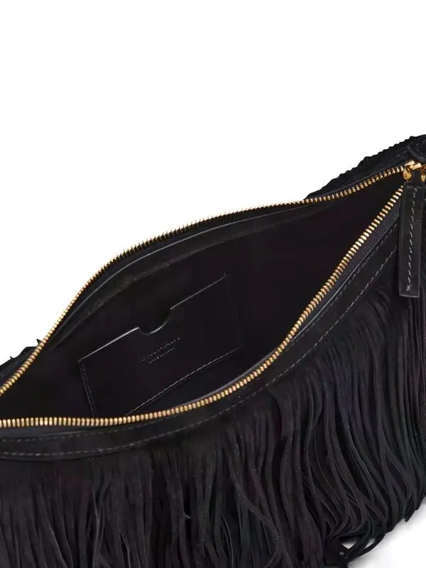 Balmain Ebene Hobo Fringed Shoulder Bag - Black