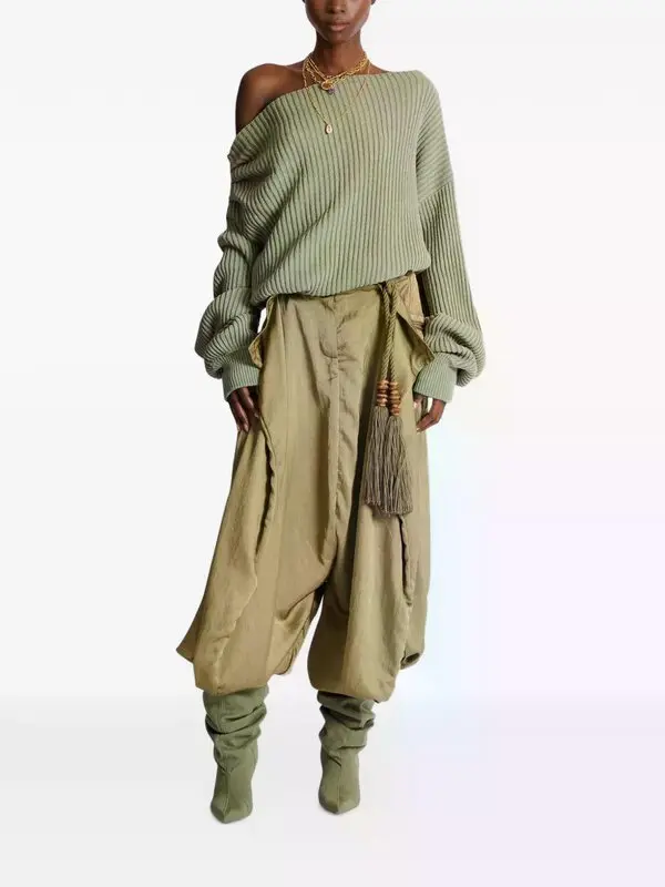 Balmain Asymmetric Ribbed-knit Sweater