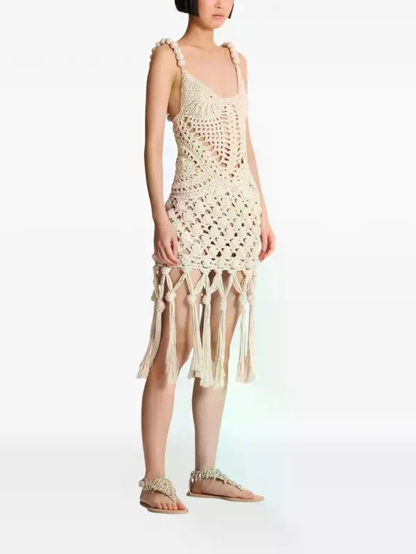 Balmain Knot-detail Mini Dress - Neutrals