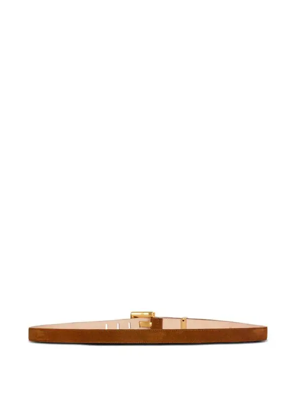 Balmain Anthem Suede Leather Belt - Green