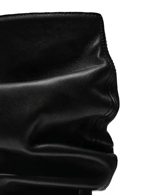 Balmain Pointed Toe Wedge Leather Ankle Boots - Black