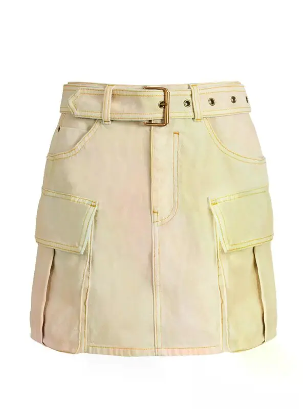 Balmain Denim Mini Skirt - Neutrals