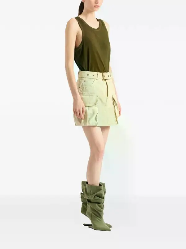Balmain Denim Mini Skirt - Neutrals