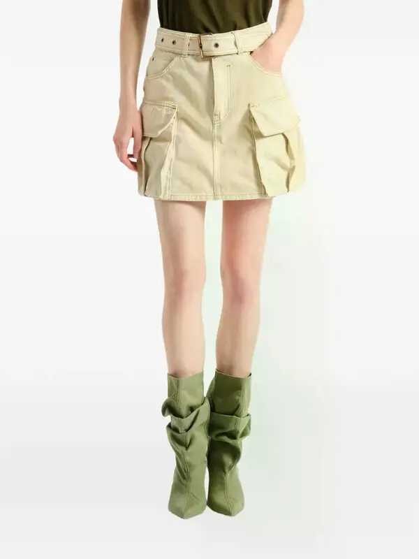 Balmain Denim Mini Skirt - Neutrals