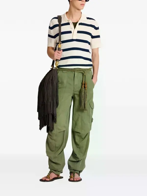 Balmain Striped-pattern Polo Shirt - Neutrals