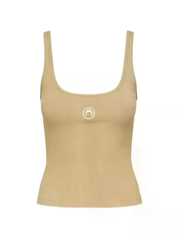 MARINE SERRE Ribbed Logo Tank Top