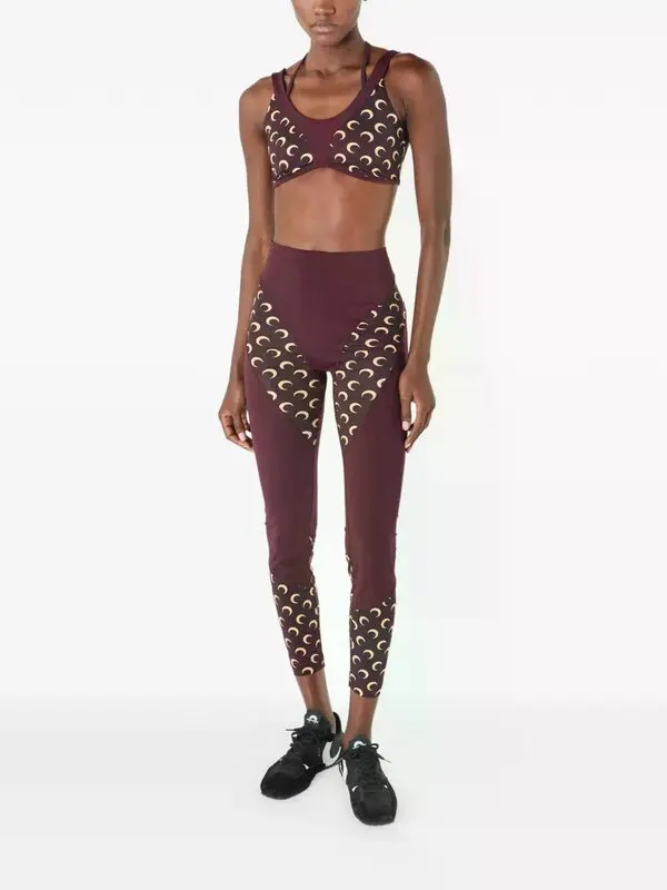 MARINE SERRE Athleisure Moon-printed Bra Top