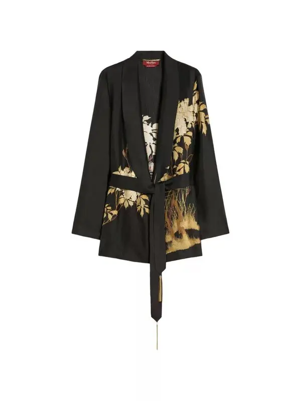 Max Mara Floral-print Belted Top