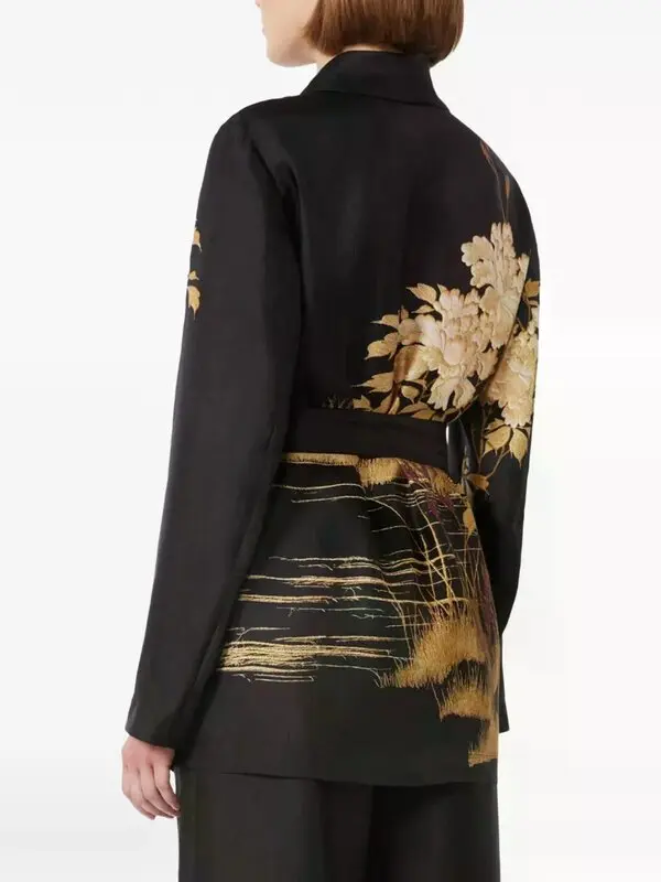 Max Mara Floral-print Belted Top