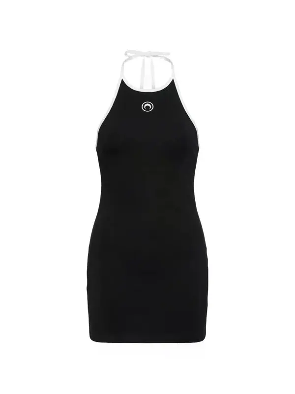 MARINE SERRE Moon Logo Jersey Dress - Black