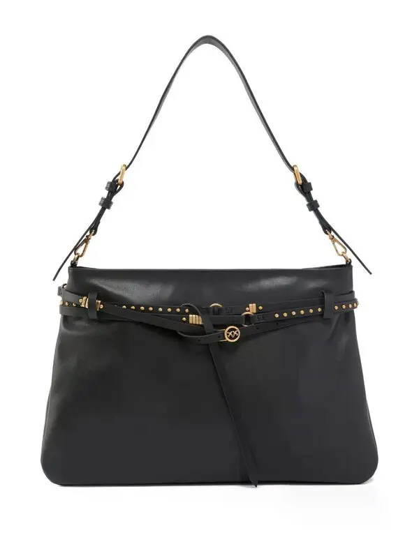 Pinko Studded Leather Shoulder Bag