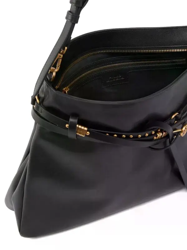 Pinko Studded Leather Shoulder Bag