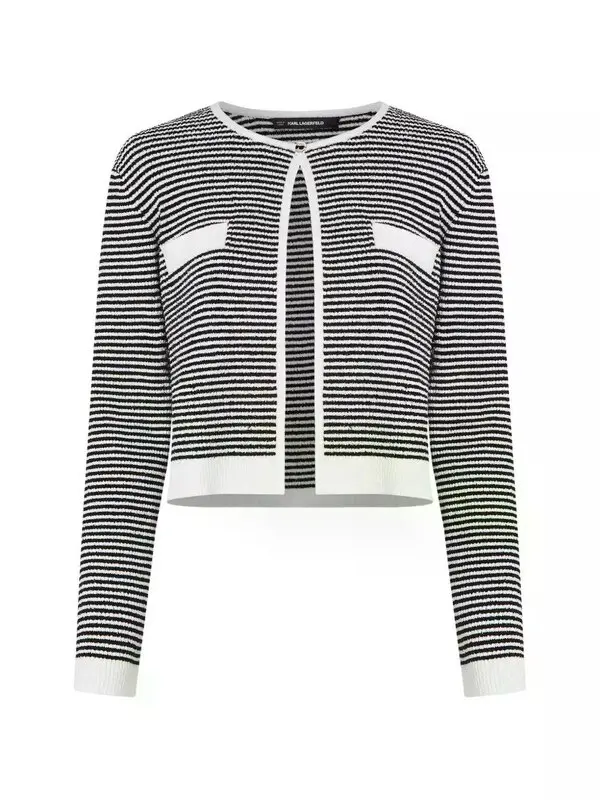 Karl Lagerfeld Ikon Striped Cardigan - Black