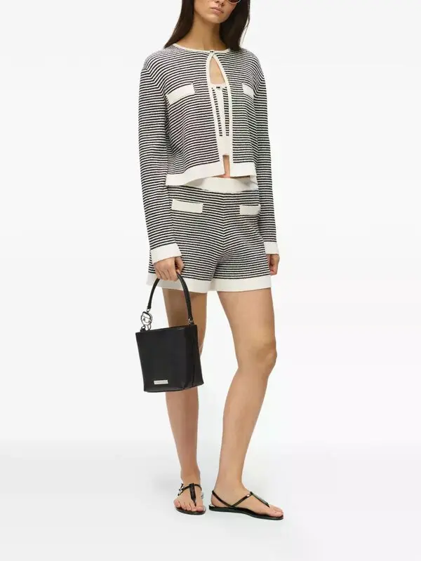 Karl Lagerfeld Ikon Striped Cardigan - Black