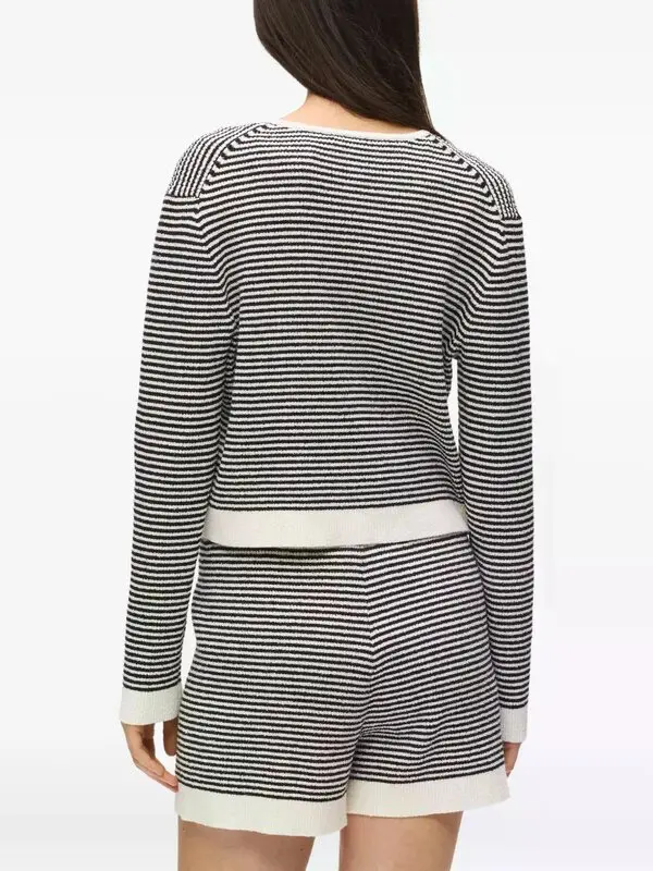 Karl Lagerfeld Ikon Striped Cardigan - Black