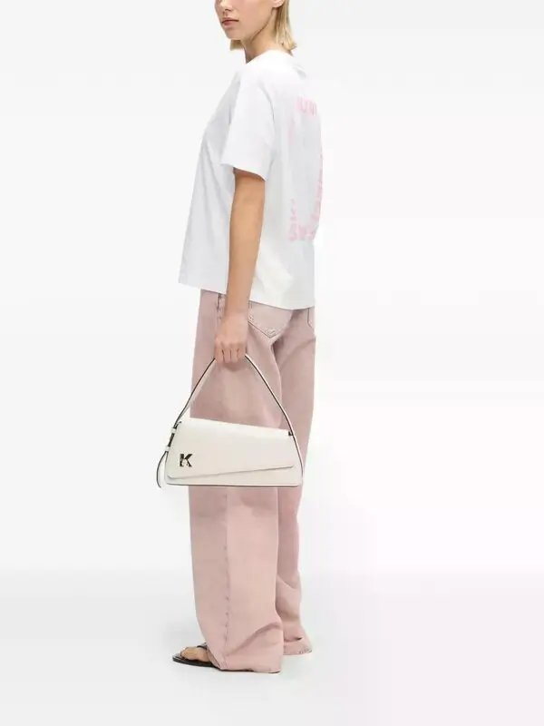Karl Lagerfeld Leather Shoulder Bag - White