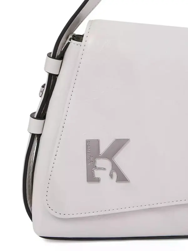 Karl Lagerfeld Leather Shoulder Bag - White