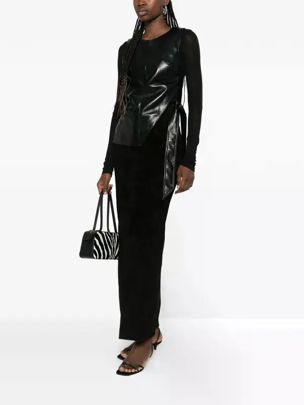 Nanushka Long-sleeve Tie-detail Top - Black