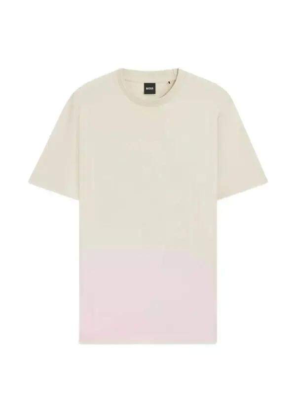 BOSS Inner-monogram T-shirt In A Cotton Blend - Neutrals