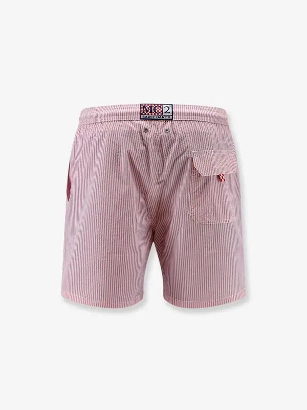 MC2 SAINT BARTH Patmos Striped Swim Trunks - Pink