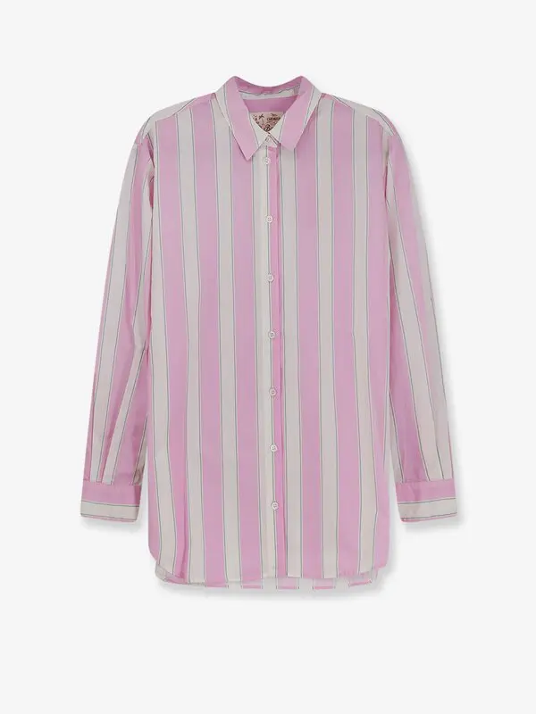 MC2 SAINT BARTH Brigitte Striped Cotton Shirt - Pink