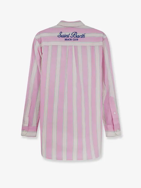 MC2 SAINT BARTH Brigitte Striped Cotton Shirt - Pink