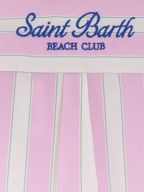 MC2 SAINT BARTH Brigitte Striped Cotton Shirt - Pink
