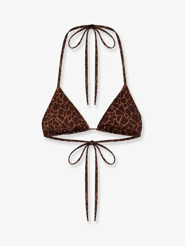 MC2 SAINT BARTH Leah Nylon Bikini Top - Brown