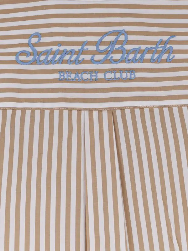 MC2 SAINT BARTH Brigitte Striped Cotton Shirt - Beige