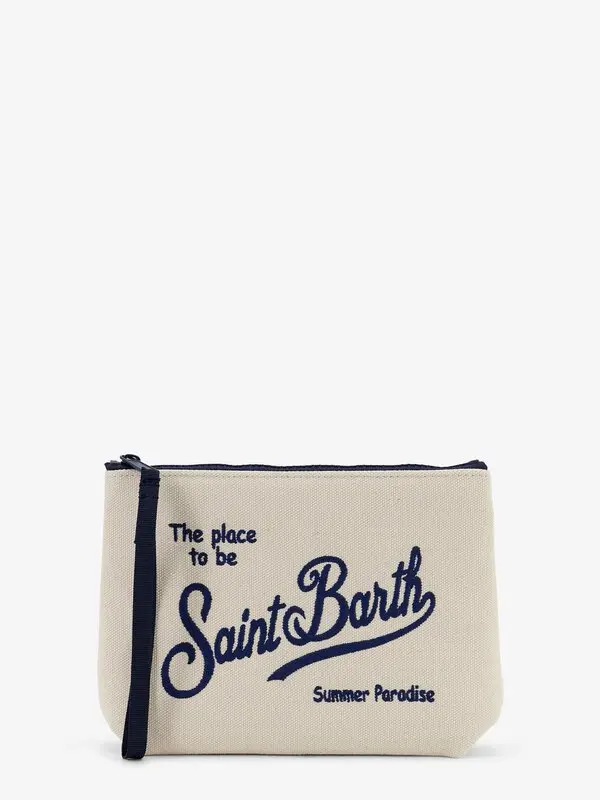 MC2 SAINT BARTH Aline Canvas Clutch - White