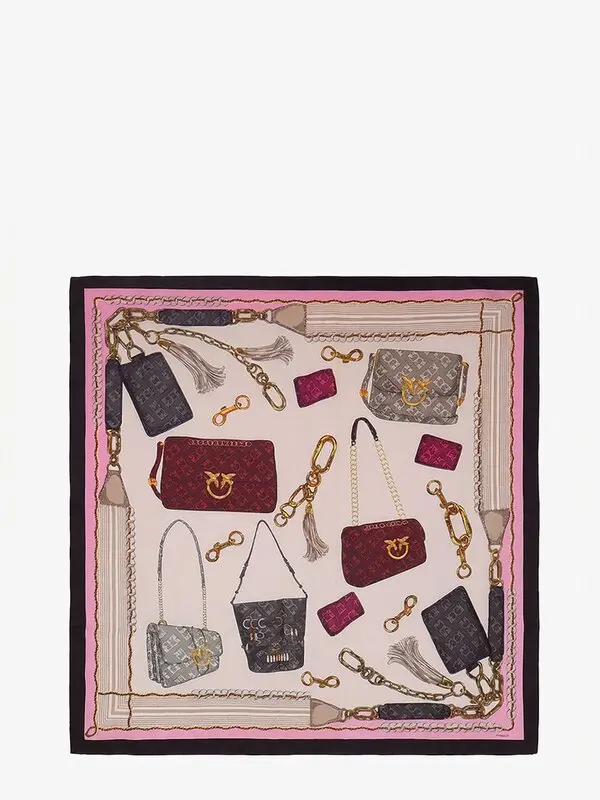 Pinko Limbo Silk And Viscose Blend Foulard With Print - Multicolor