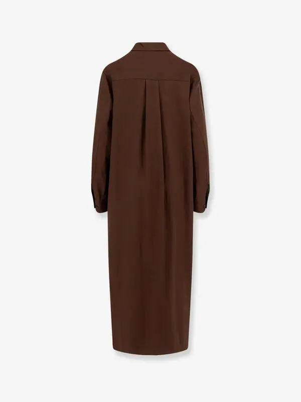 HEVO Arigliano Linen And Viscose Chemisier Dress - Brown
