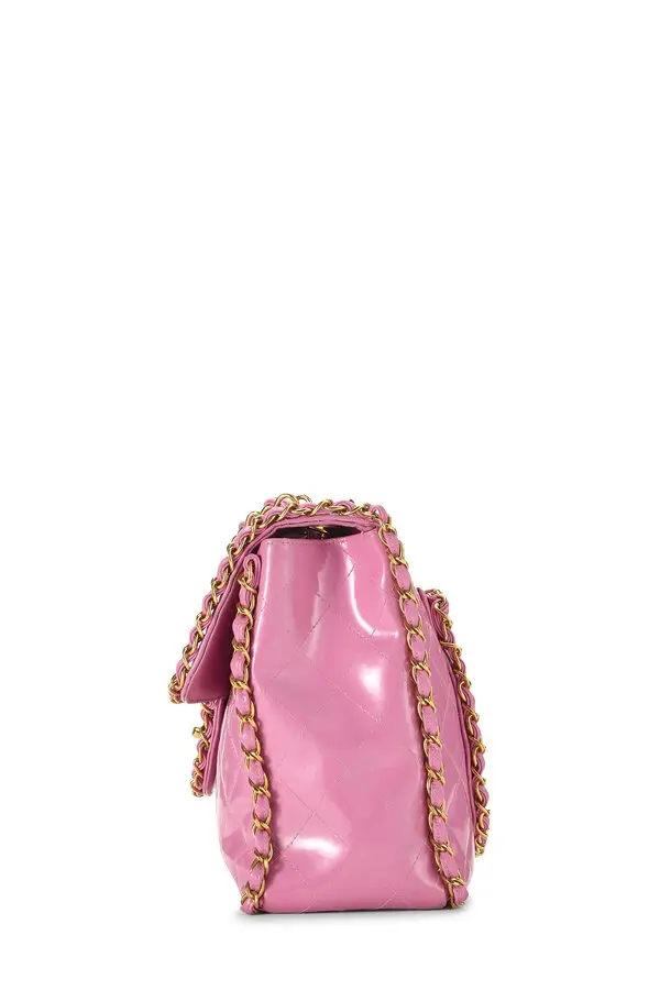 Chanel Quilted Patent Chain Border Flap
