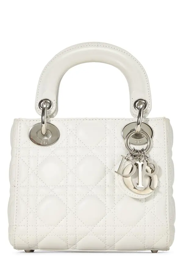 Dior Cannage Quilted Lambskin Lady - White