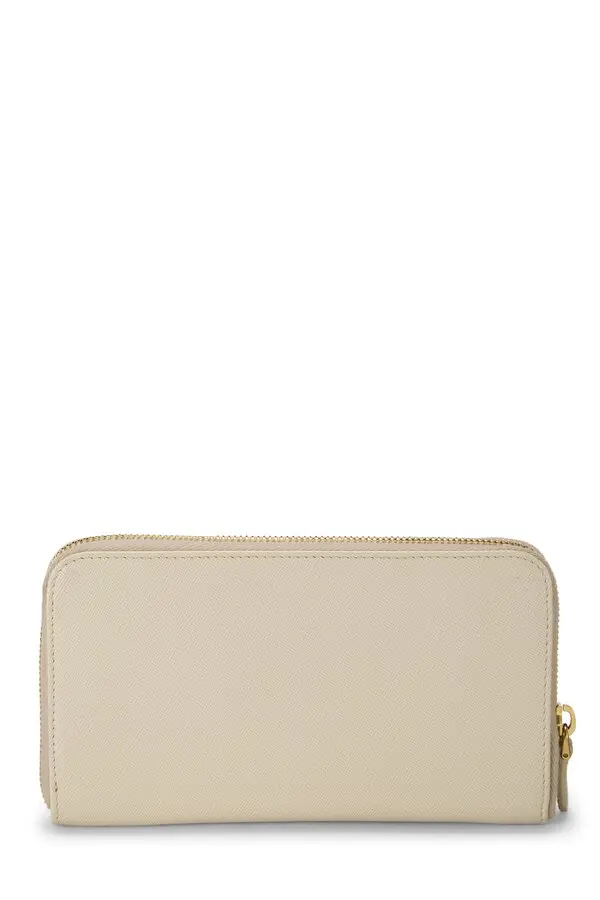 Prada Saffiano Zip Around Wallet - White