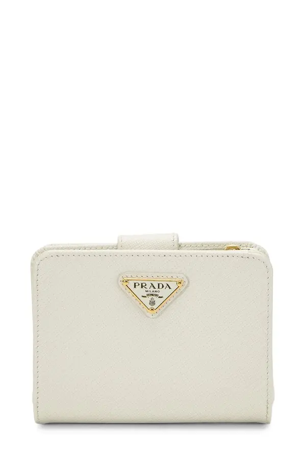 Prada Saffiano Zip Around Wallet - White