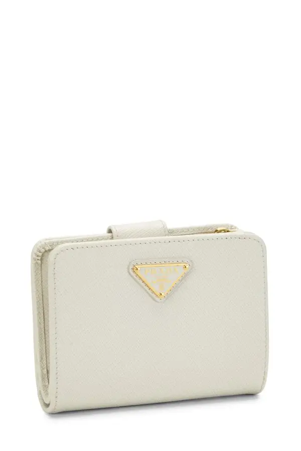 Prada Saffiano Zip Around Wallet - White