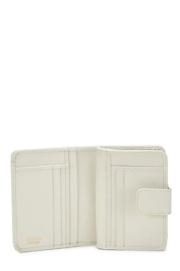 Prada Saffiano Zip Around Wallet - White