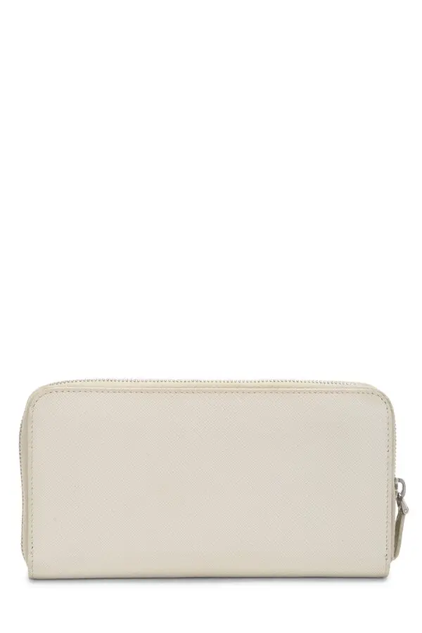 Prada Saffiano Zip Around Wallet - White