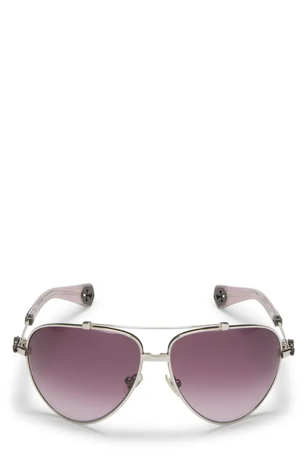 Chrome Hearts Metal Stoned Aviator Sunglasses - Pink
