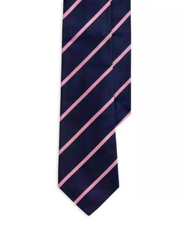 Ralph Lauren Purple Label Striped Neck Tie - Blue