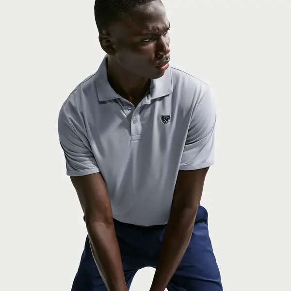 Nike Par Dri-fit Chest Logo Golf Polo - Grey