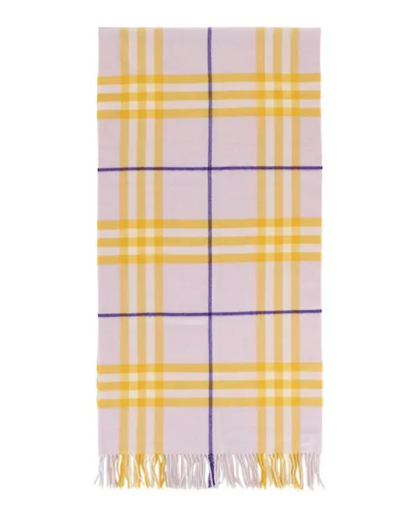 Burberry Checkpattern Fringed Cashmere Scarf