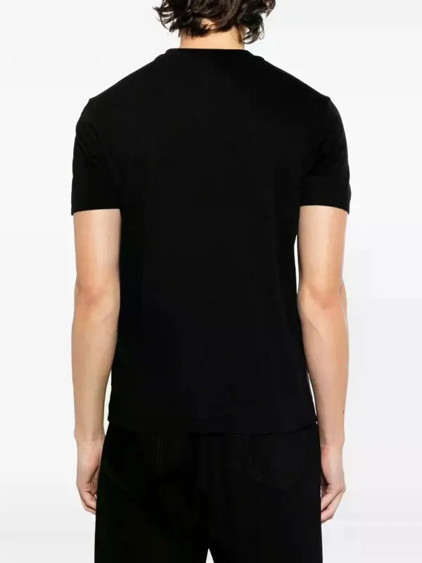 Emporio Armani Slim-fit T-shirt In All-over Micro-eagle Jacquard Jersey