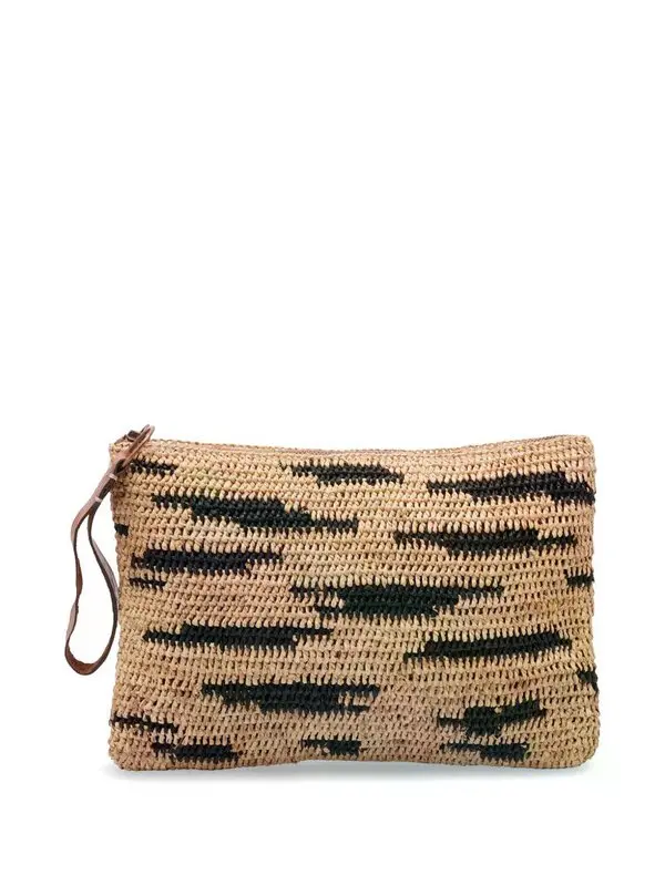 IBELIV Zebra Raffia Clutch - Neutrals
