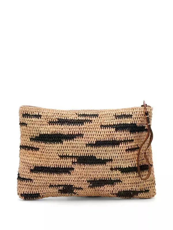 IBELIV Zebra Raffia Clutch - Neutrals