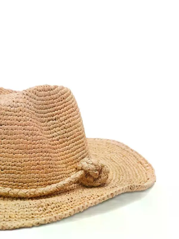 IBELIV Knotted Raffia Wide Brim Hat - Neutrals