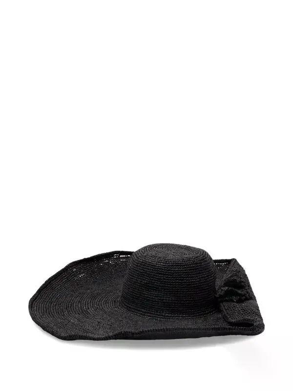 IBELIV Raffia Floppy Hat - Black